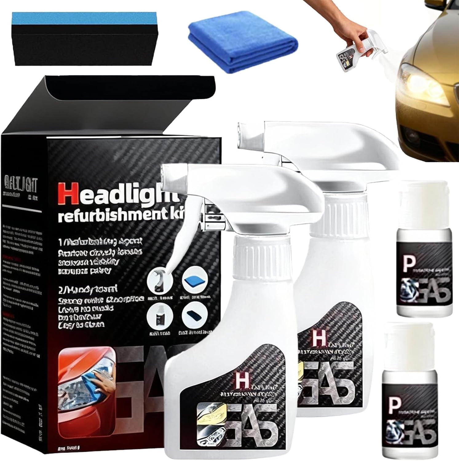 Qifor Headlight Cleaner, 2026 New Automotive Headlamp Restoration Fluid ...