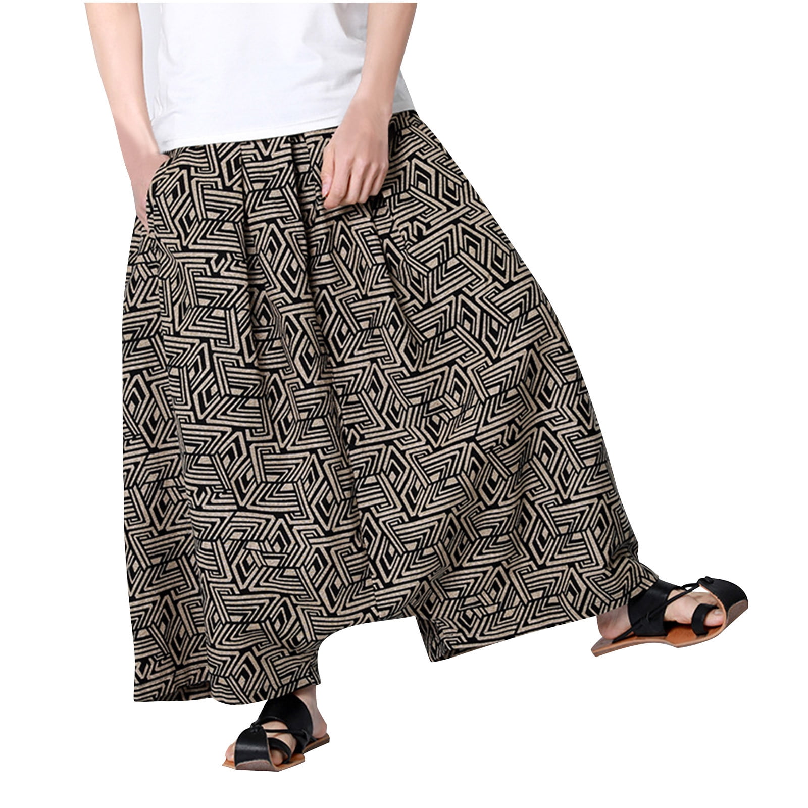 Qiggri Men Casual Trendy Floral Oversized Lantern Pants Athletic Pants ...