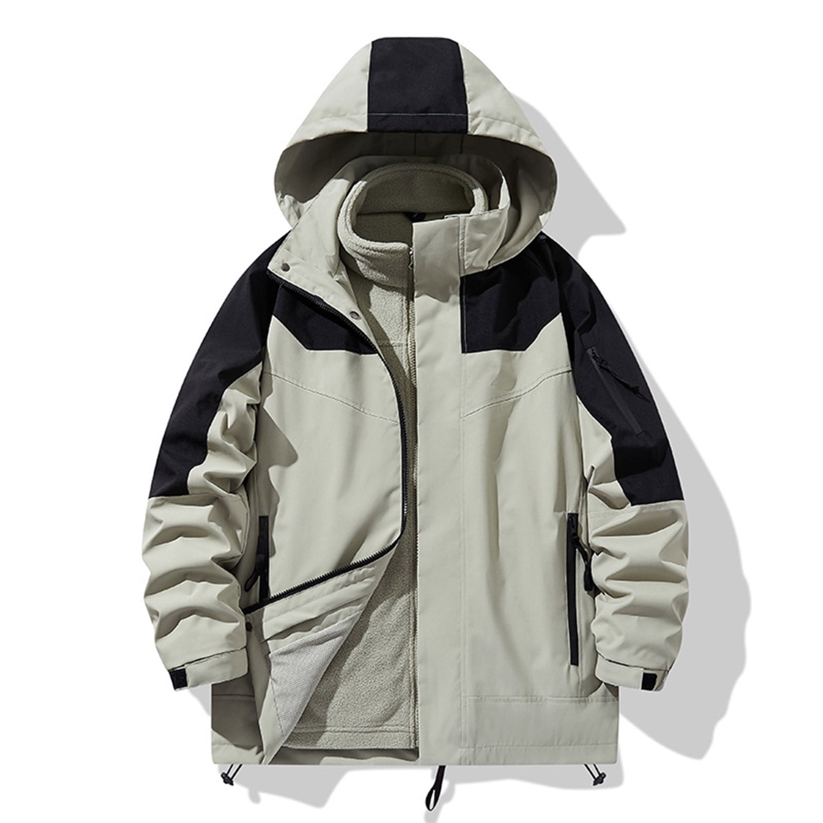 Qiggri Men's Color Blocked 3 in 1 Waterproof Winter Jackets Ski Warm ...