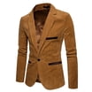 guisaled Men's Velvet Blazer Slim Fit Notched Lapel One Button Velour ...