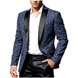 Qiggri Men's Sport Coats & Blazers Suit Jacket 1 Button Tuxedo Mardi ...