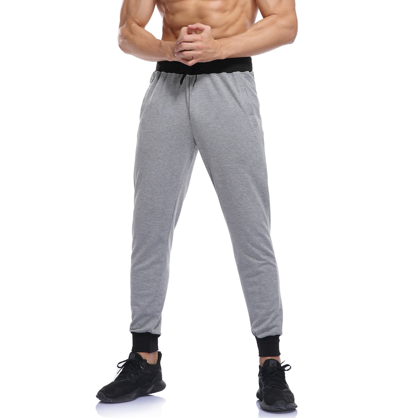 Qiggri Summer Men Gym Workout Jogging Middle Pants Fit Elastic Casual ...
