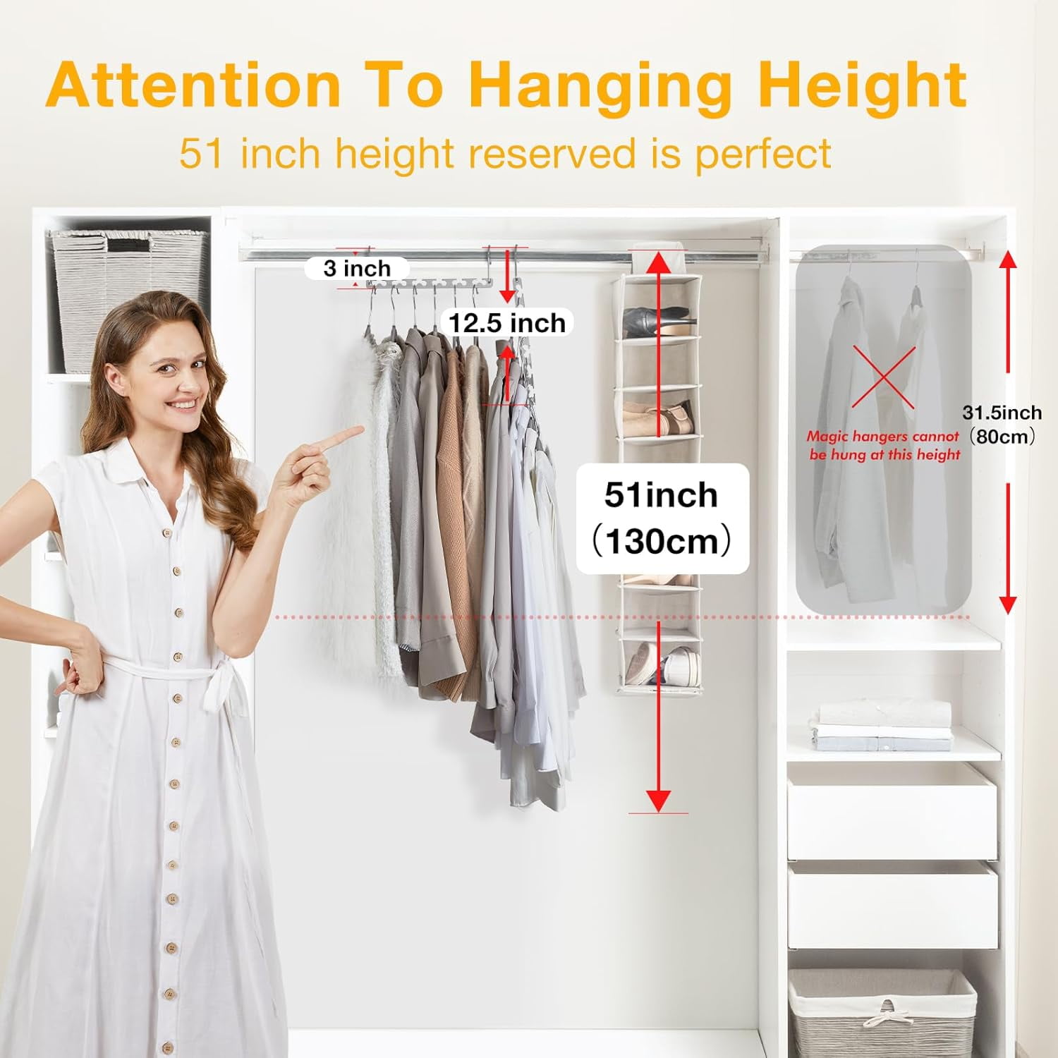 Qihe-10.5 Inch Closet Space Saving Wardrobe Clothing Magic Hangers ...