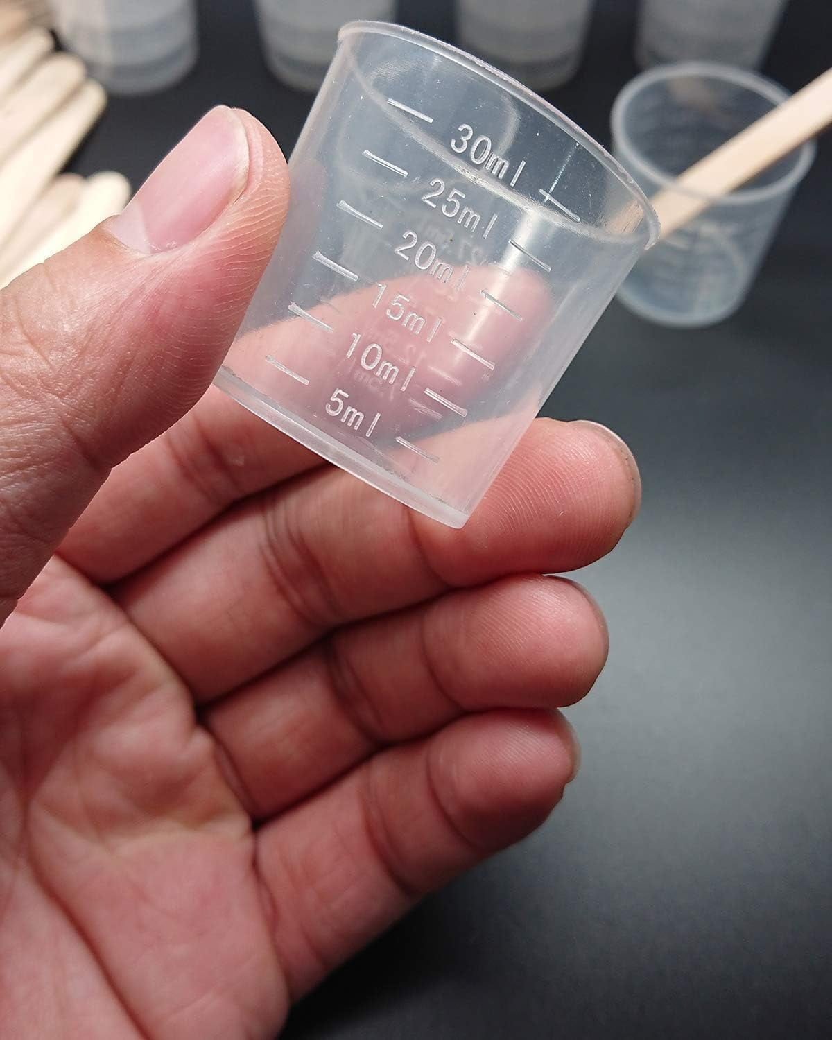 Qihe-300 Pack 1oz/30ml Plastic Graduated Cups Transparent Scale Cups ...