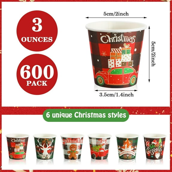 Qihe-600 Pack 3 oz Small Paper Cups Disposable Bathroom Cups Kids ...