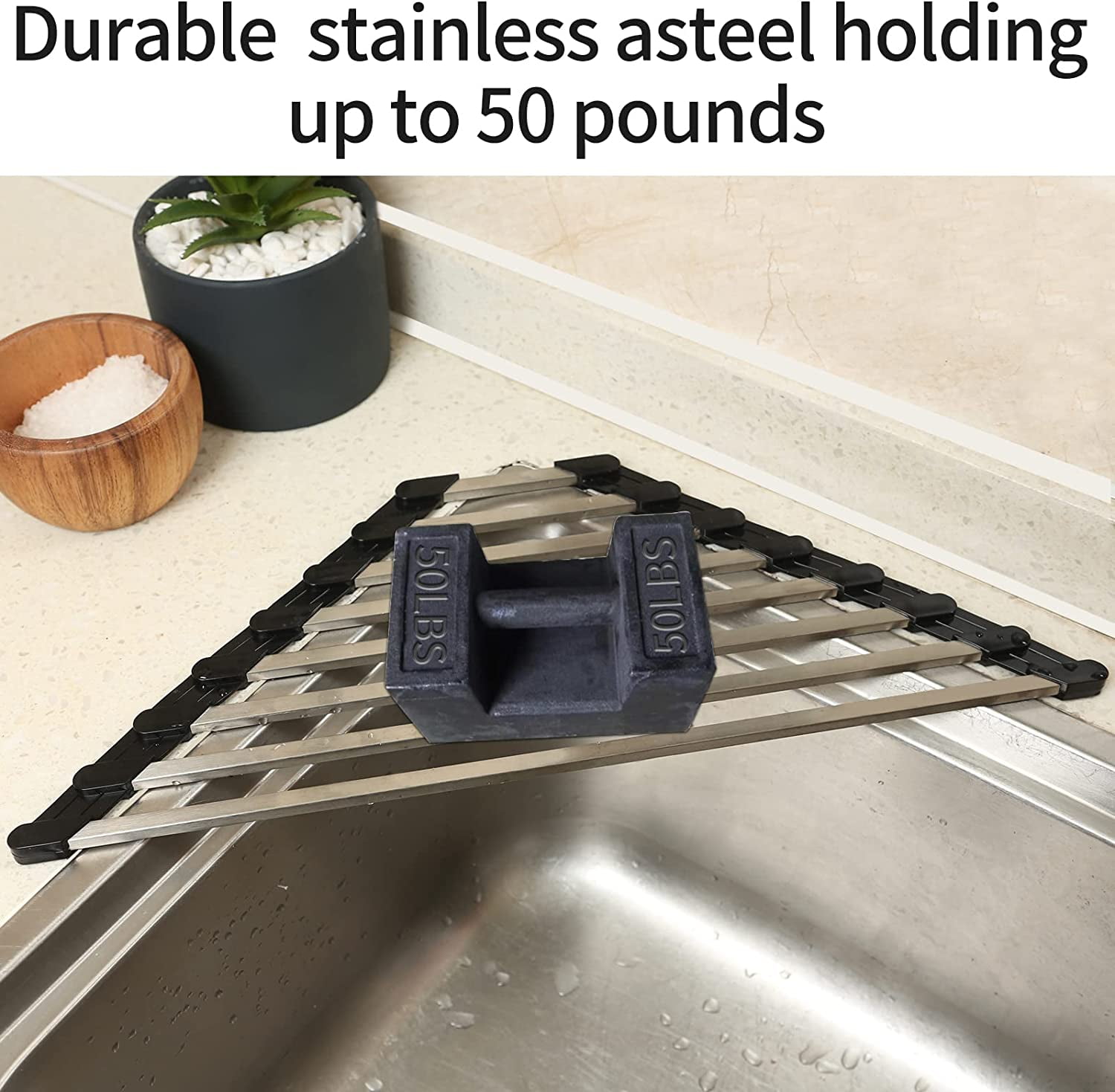Qihe-Corner Dish Drainer Over The Sink Drying Rack Corner SUS304 Cubic ...
