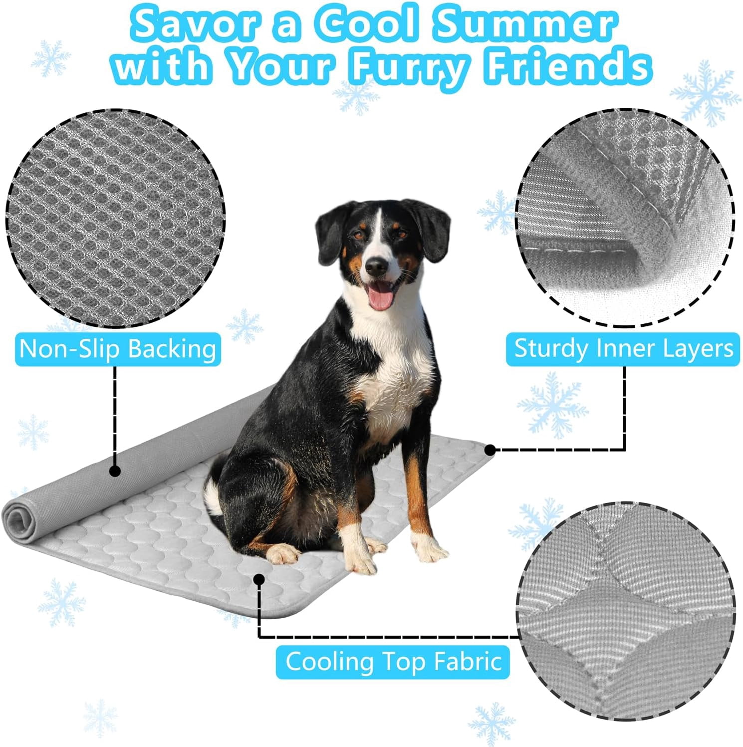 Qihe-Dog Cooling Mat for Dogs, Pet Cooling Pad Bed for Dog Easy ...