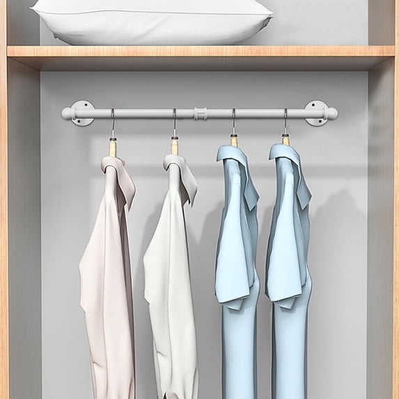 Qihe-Industrial Iron Pipe Clothes Hanging Bar DIY Wall-Mounted Garment ...