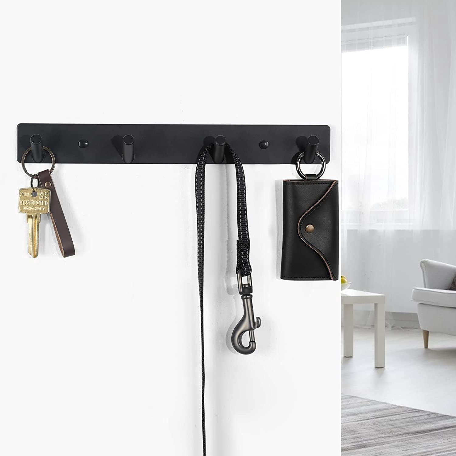 Qihe-Key Holder for Wall, Key Rack with 4 Key Hooks to Hang Keyrings ...