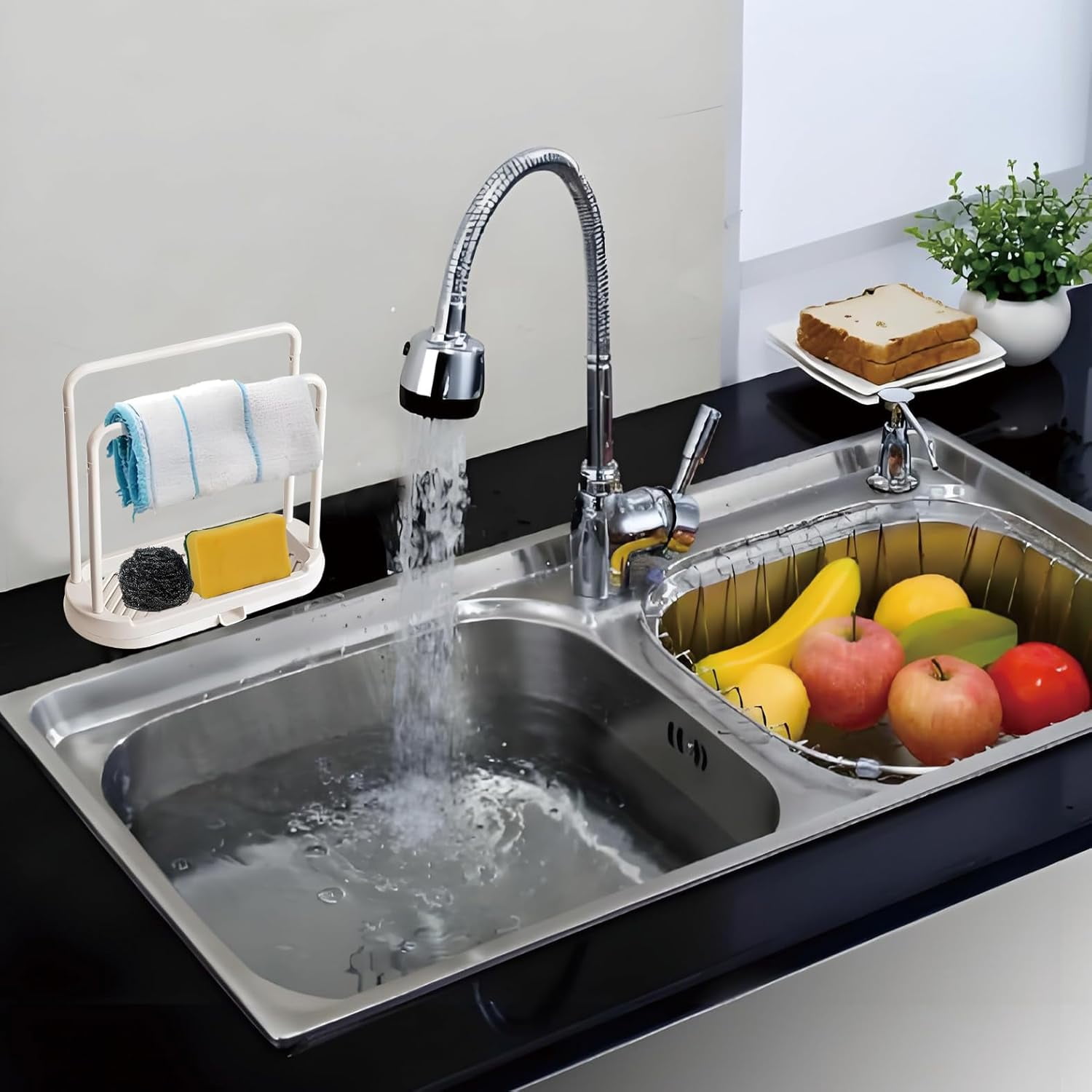 Qihe-Kitchen Cloth Rack, Double-Layer Dishwashing and Cleaning Cloth ...