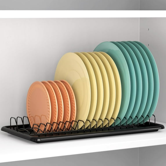 Qihe-Plate Drying Rack with Drainboard, Black - Walmart.com