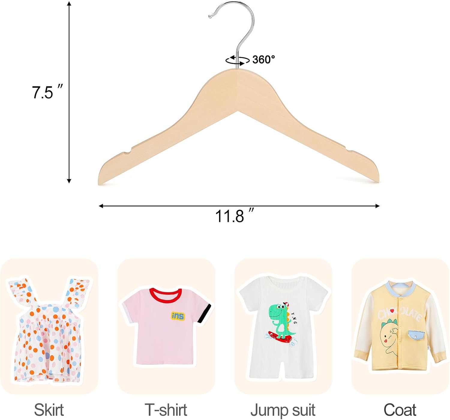 Qihe-Unfinished/Natural Kids Children Baby Wood Wooden Clothes Dress ...