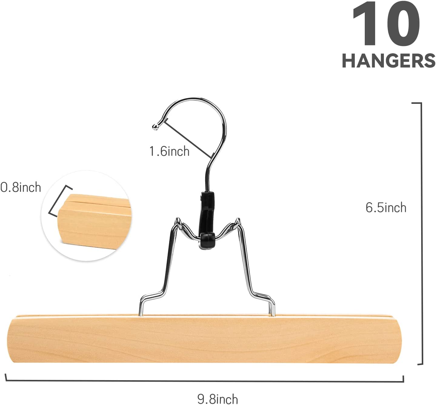 Qihe-Wooden Pants Skirt Hangers, Smooth Finish Solid Wood Non Slip ...