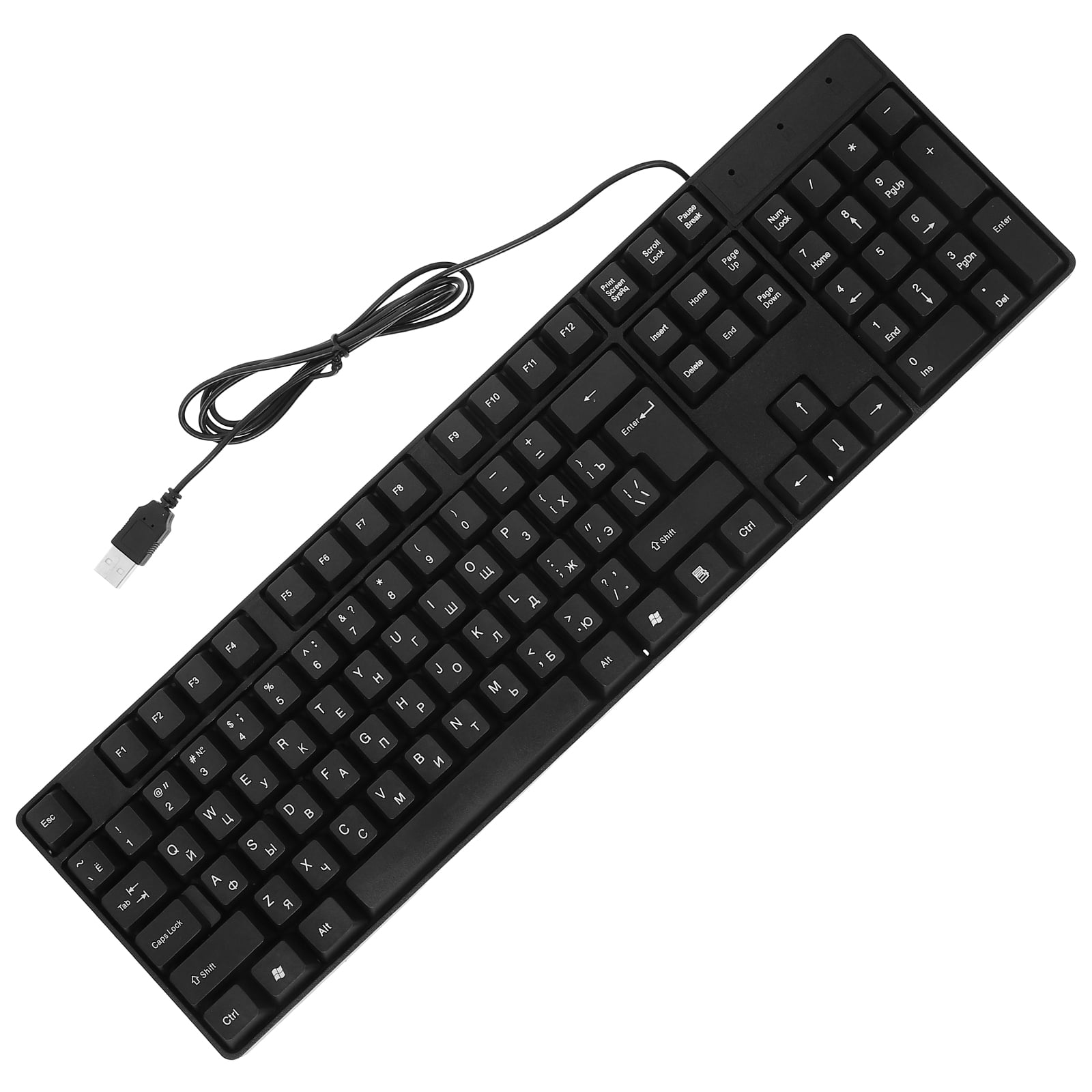 Qijita USB Wired Keyboard Full Size Russian Letter Keyboard for Working ...