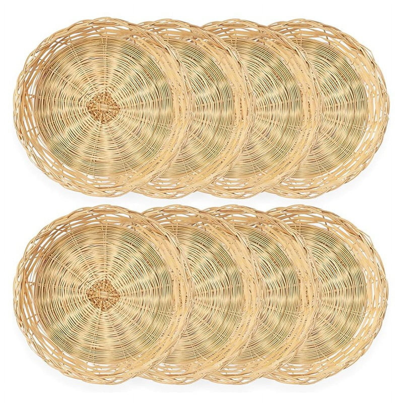 Qilidiba 8 Pack Bamboo Paper Plate Holders, 10 Inches Reusable for ...