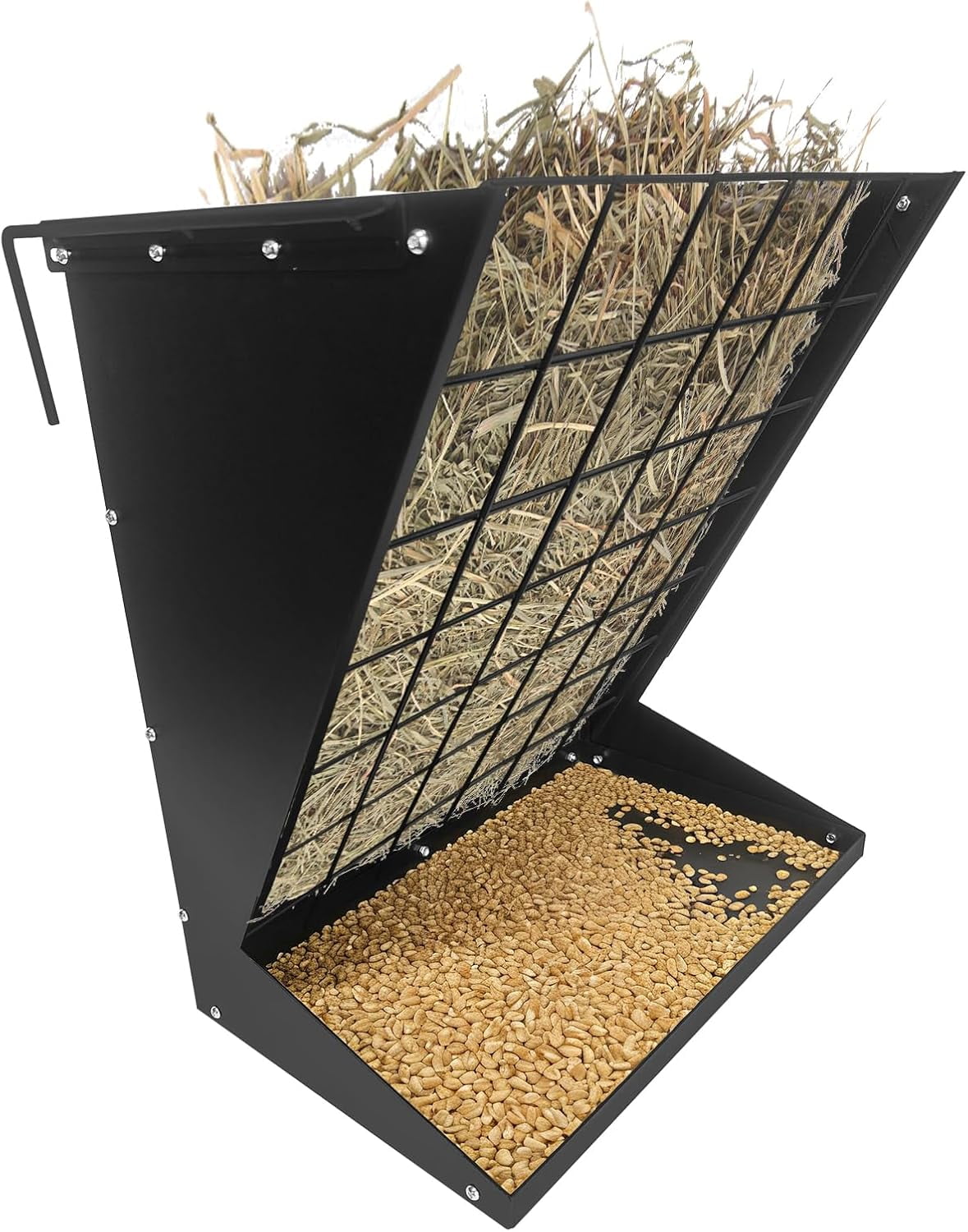 QinaQin 2 in 1 Hay Rack,Wall Mount Hay Feeder for Goats,Heavy Duty ...