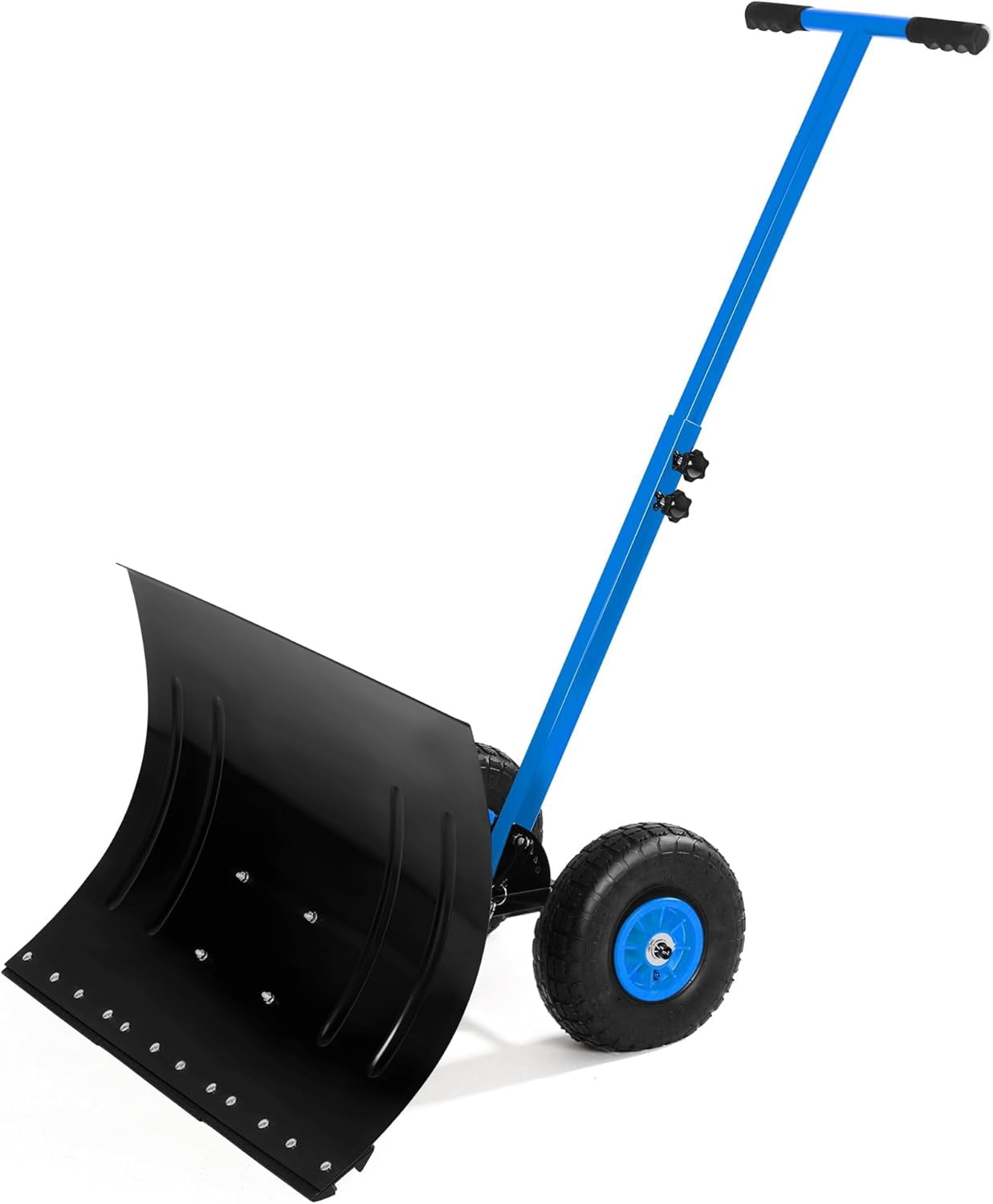 QinaQin 29x16 Inch Snow Shovel with Wheels,Steel Blade,5-Position ...