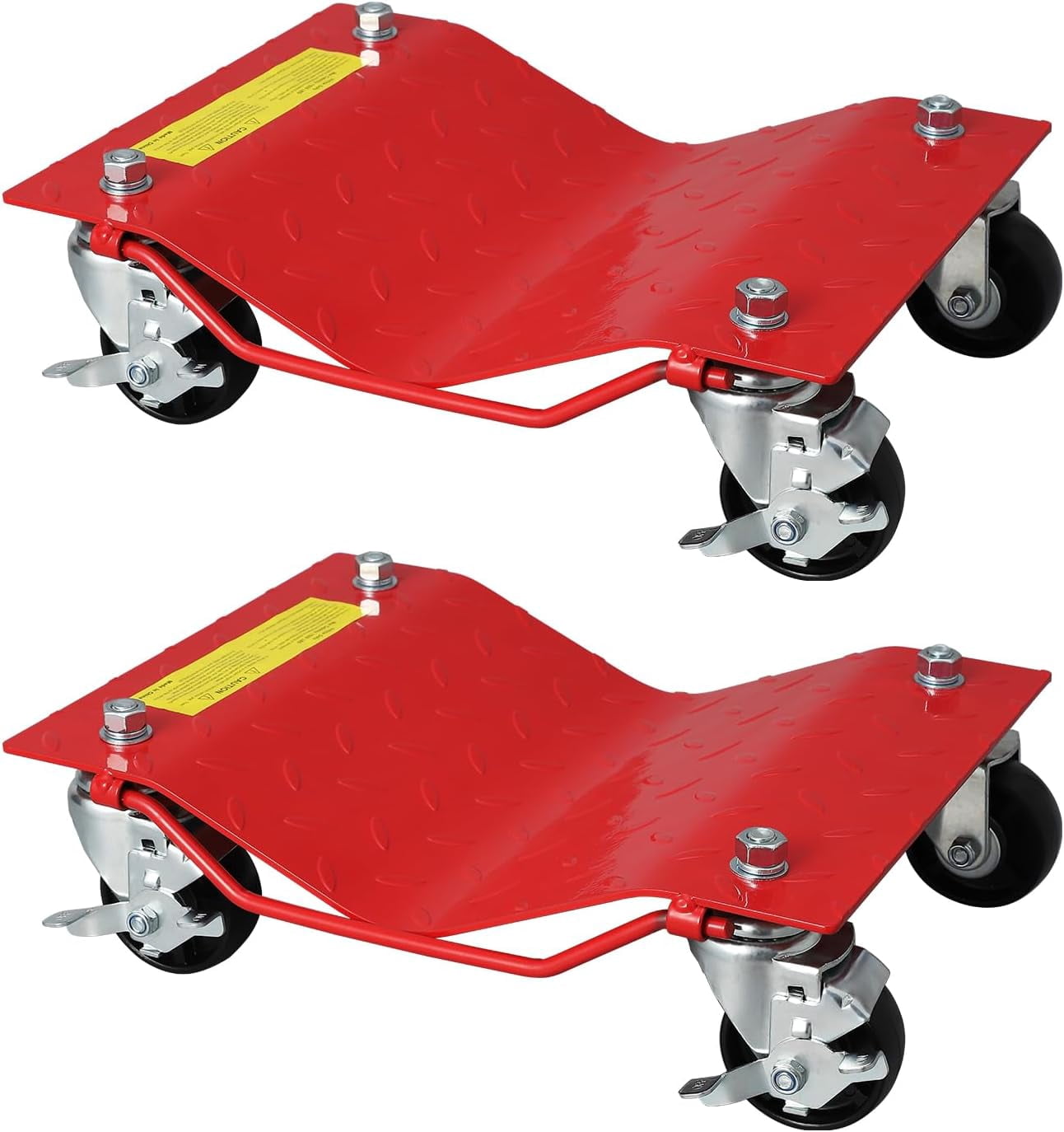 QinaQin 2PC Wheel Car Dolly,Heavy-Duty Steel Car Mover, Wheel Dolly Car ...
