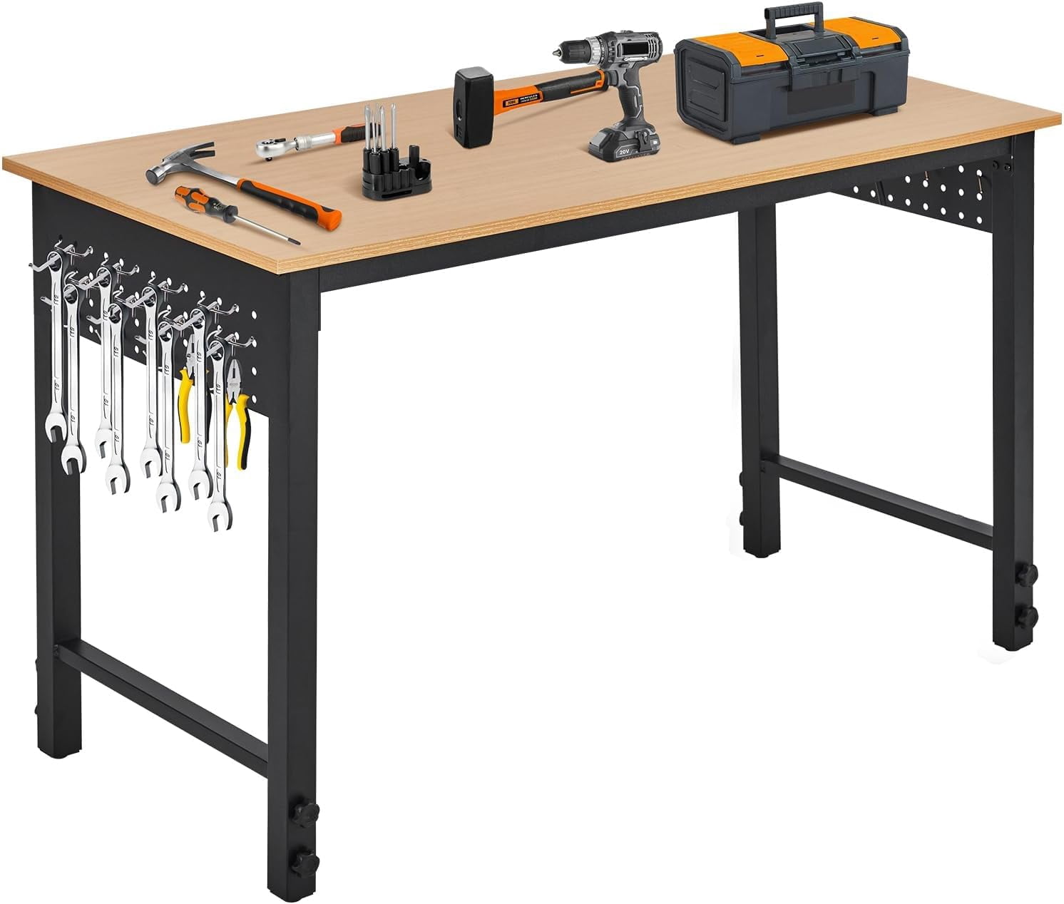 QinaQin 47 in Adjustable Workbench,Heavy Duty with Power Outlets & Tool ...