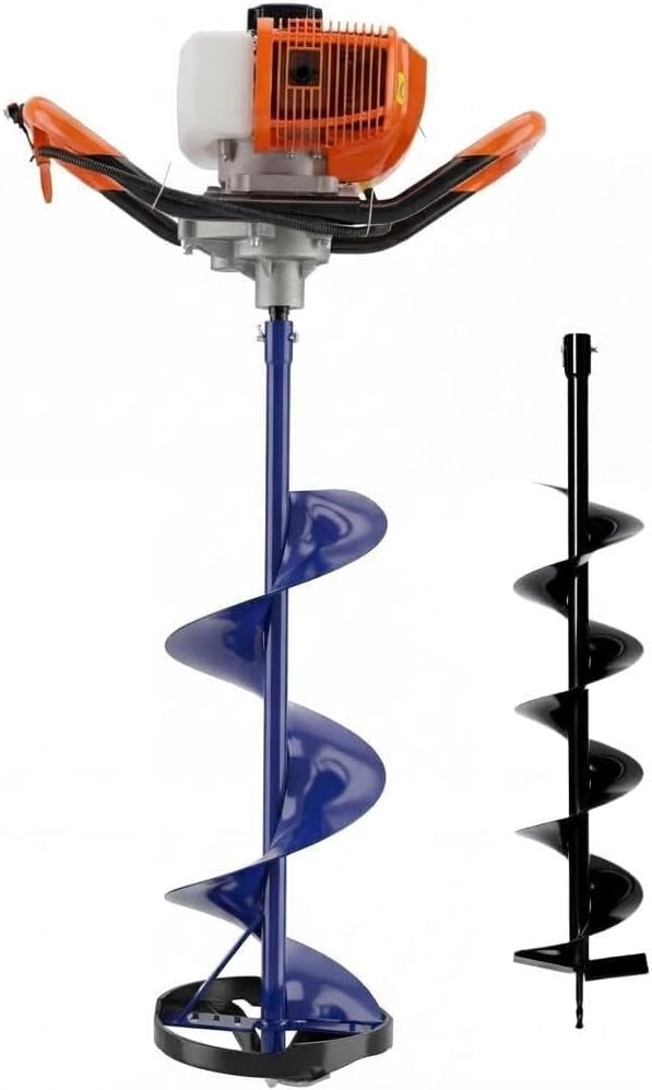 QinaQin 52CC 2-Stroke Gas Powered Ice Auger,Heavy Duty Ice Fishing ...