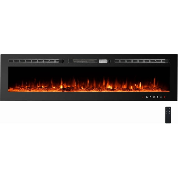 QinaQin 80 Inch Wall Mounted Electric Fireplace,Recessed Fireplace ...