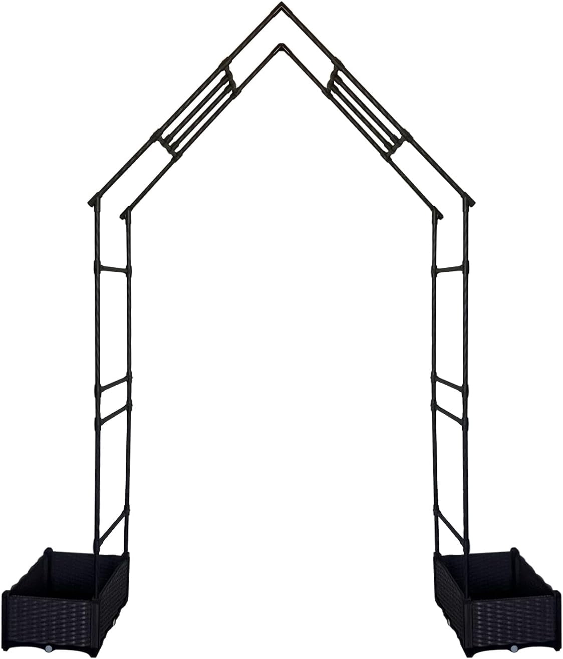 QinaQin 94 in Garden Arbor with 2 Planter Boxes,Metal Garden Arch ...