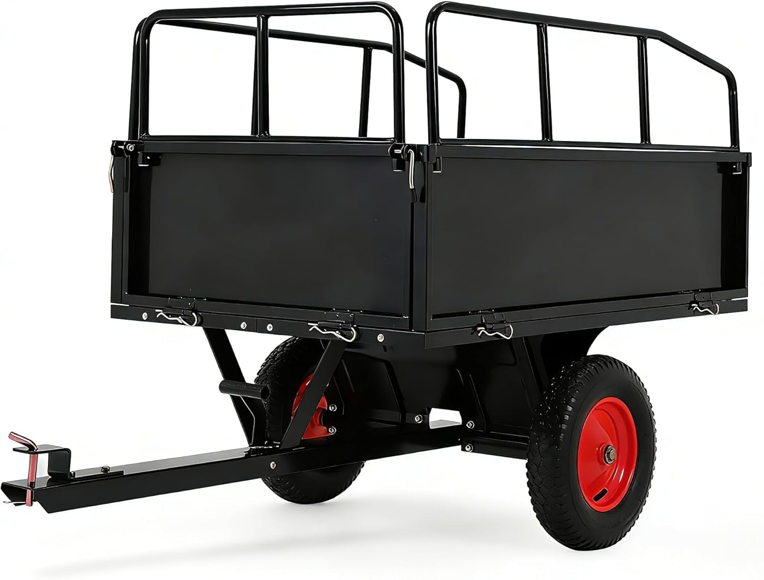 QinaQin Heavy Duty Steel Garden Utility Trailer with All Terrain Tires ...