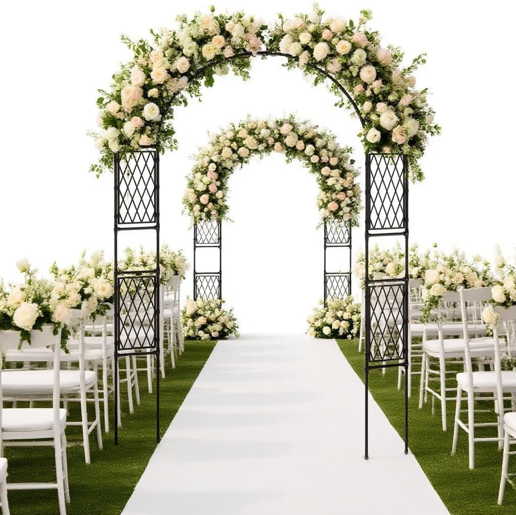 QinaQin Metal Garden Arch Trellis,Iron Arbor,Wedding Flower Arch ...