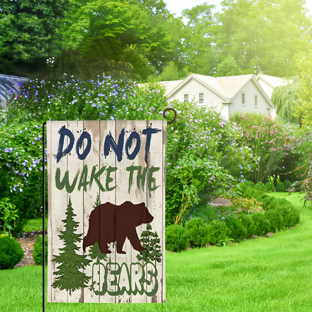 Qinduosi Brown Bear House Flag Vertical Double Sided Decorative Rustic ...