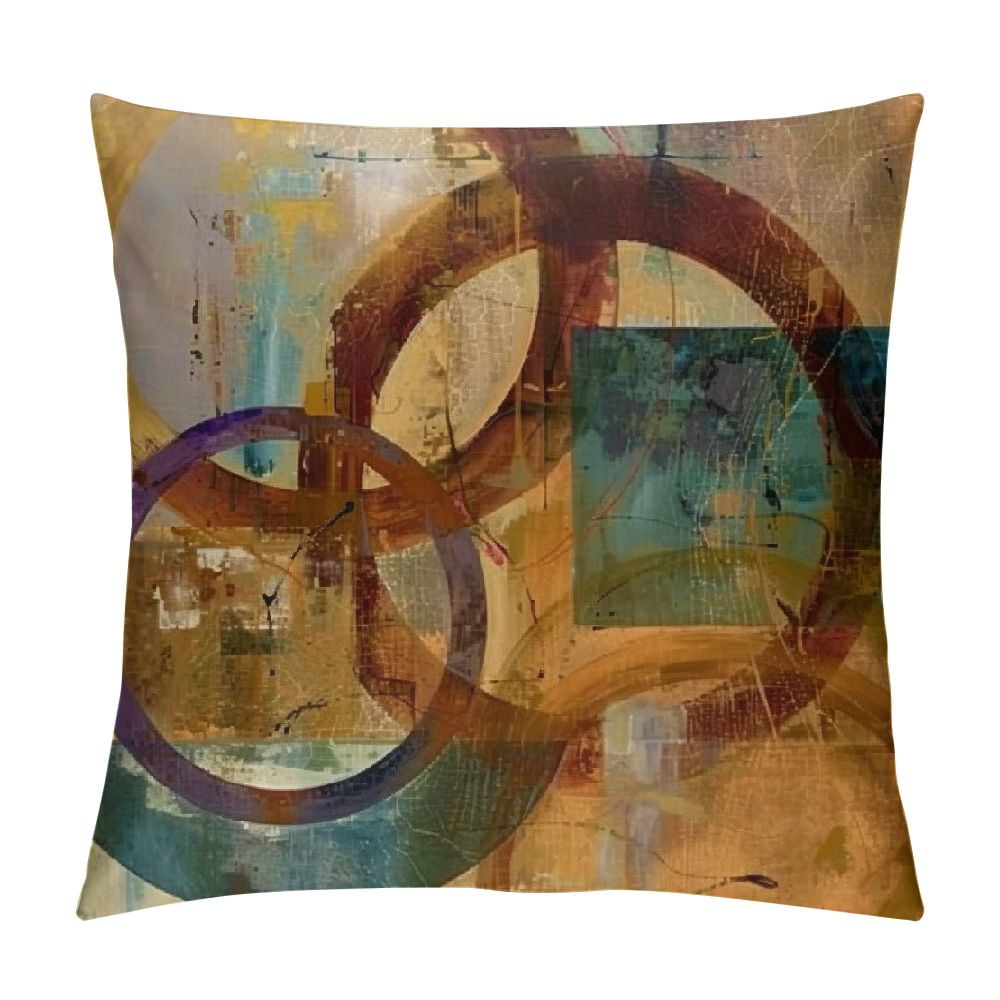 Qinduosi Brown Decorative Throw Pillow Covers Set of Teal Pillow Cover ...