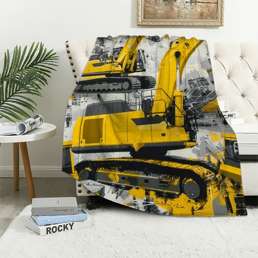 Qinduosi Cartoon Car Throw Blanket Construction Vehicles Blanket for ...
