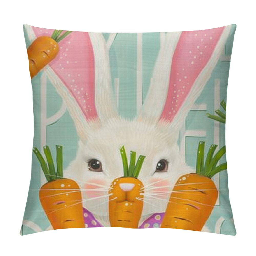 Qinduosi Easter Pillow Covers of Easter Decorations for Home Bunny ...