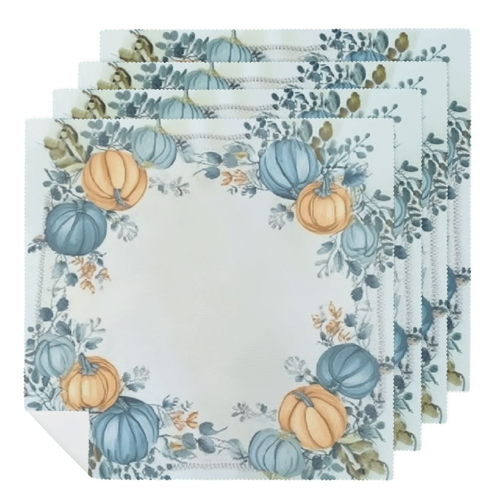 Qinduosi Fall Cloth Napkin Pumpkin Cloth Napkins Thanksgiving Blue ...