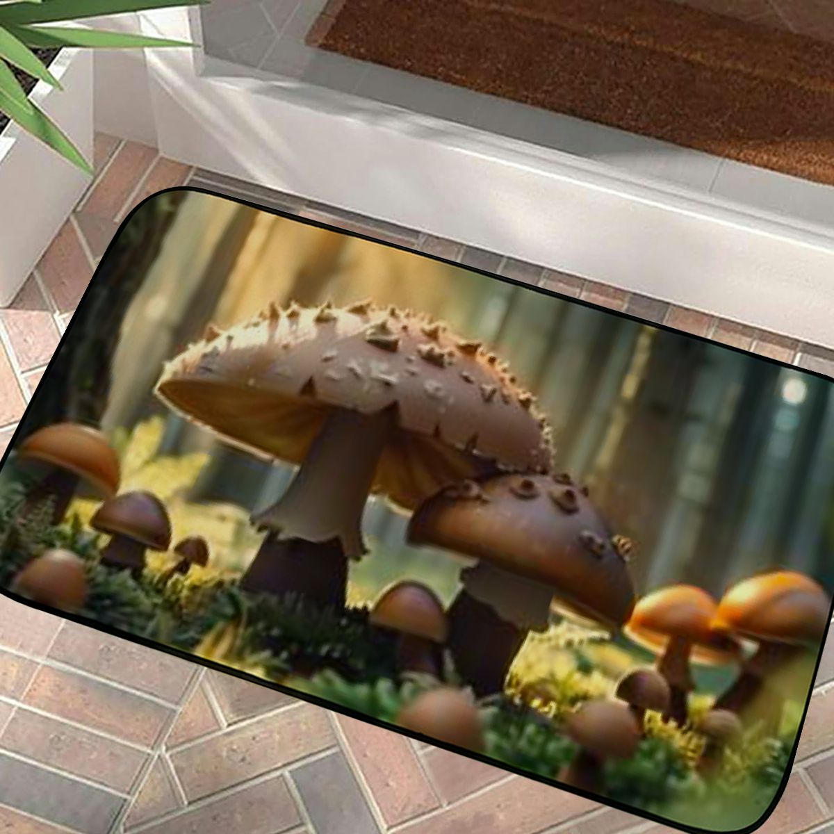 Qinduosi Forest Mushroom Waterproof All-Season Doormat, Durable, Stain ...