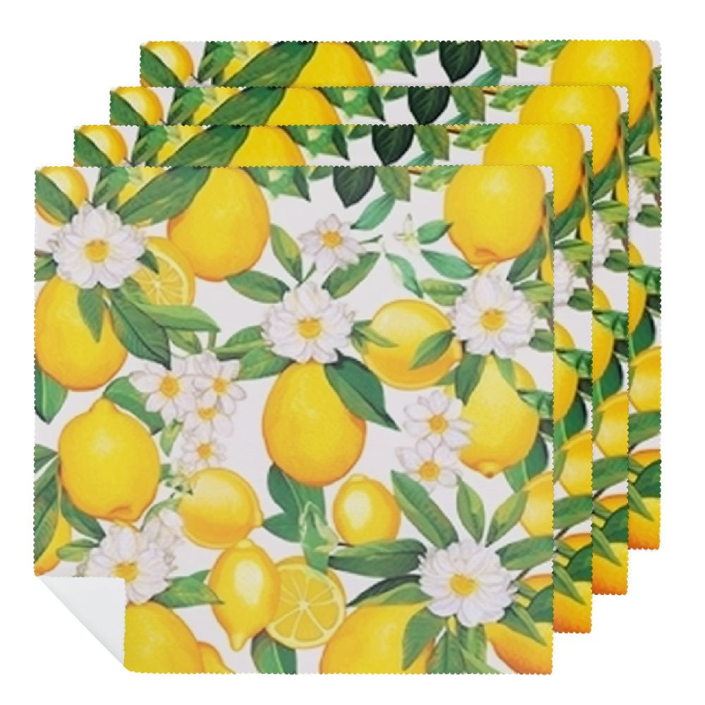 Qinduosi Lemon Cloth Napkins Lemon Napkins Washable Dinner Napkins Tea ...