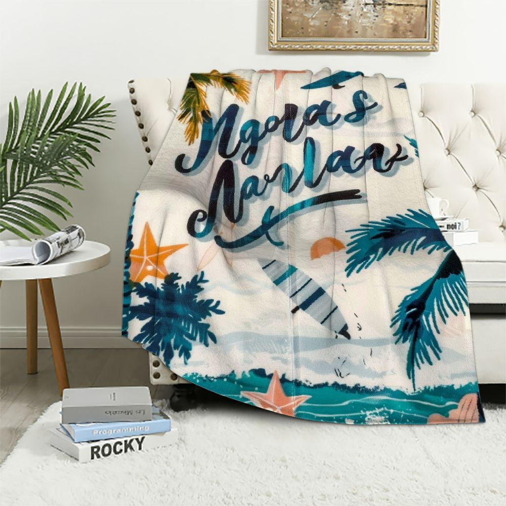 Qinduosi Palm Tree Fleece Blanket Blanket Sports Blanket for Couch ...