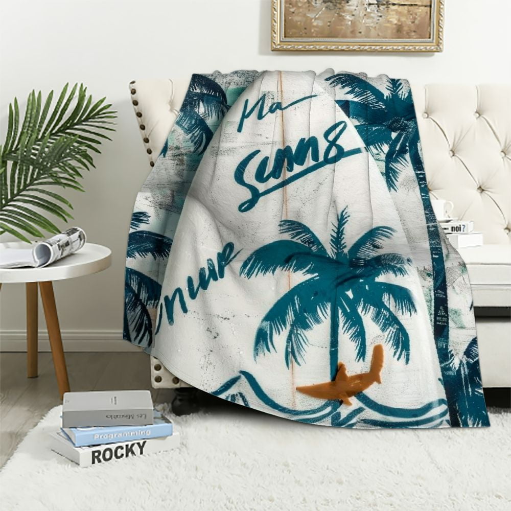 Qinduosi Palm Tree Fleece Blanket Blanket Sports Blanket for Couch ...