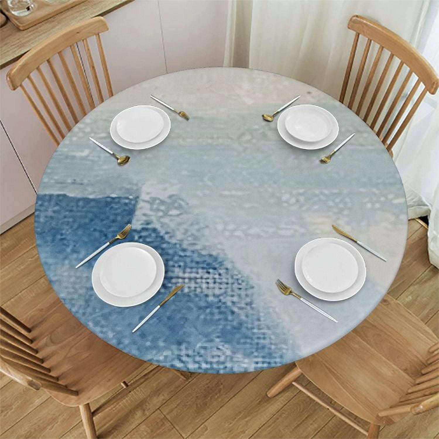 Qinduosi Round Tablecloth Coastal Beach Round Fitted Tablecloth with ...