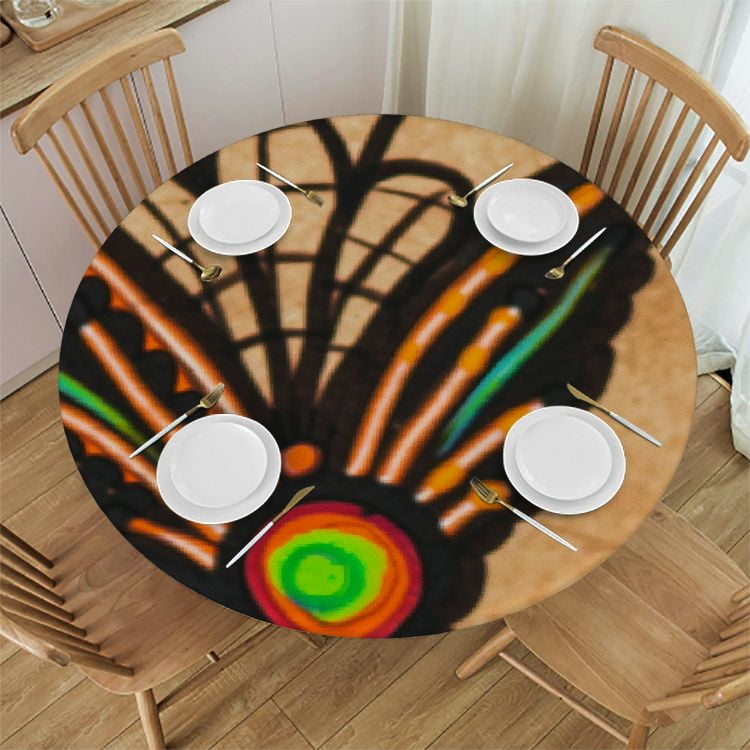 Qinduosi Round Tablecloth Stylized Mythical Characters Playing Elastic ...