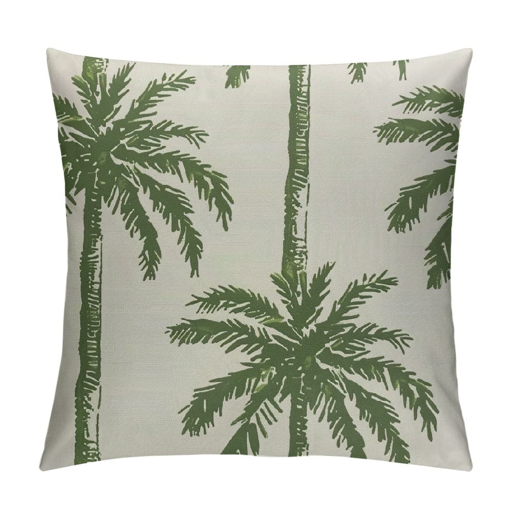 Qinduosi Sage Green Palm Tree Pillow Covers Inch Coconut Trees Coastal ...
