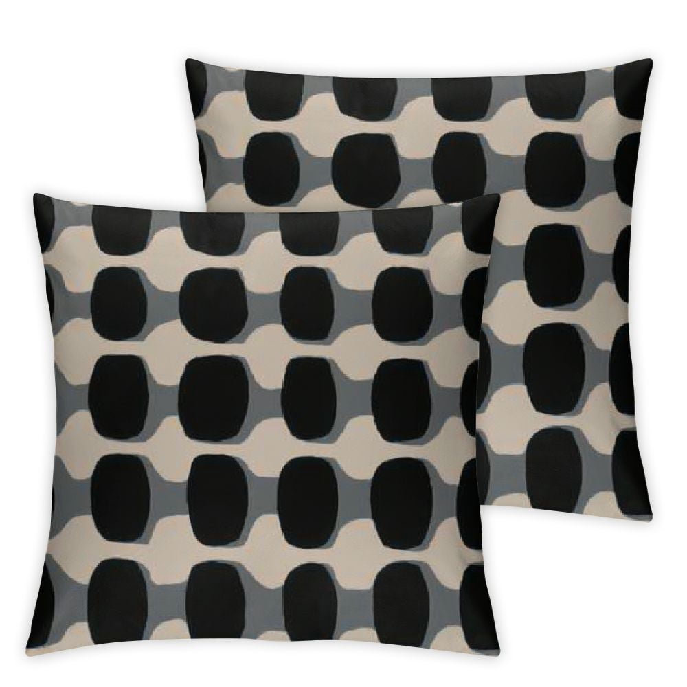 Qinduosi Set of 2 Abstract Black and Beige Retro Boho Neutral Pillow ...