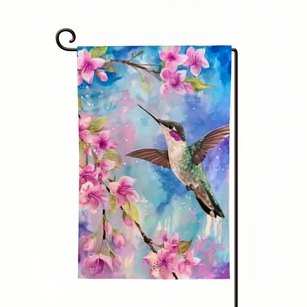Qinduosi Spring Hummingbird Garden Flags Double Sided, Yard Flag for ...
