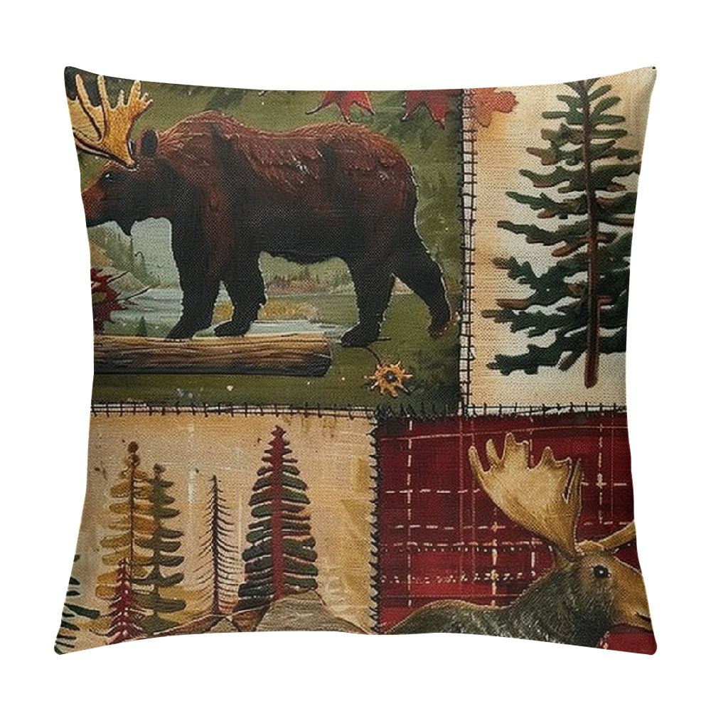 Qinduosi Throw Pillow Covers Inch Pack of , Rustic Pillow Covers for ...