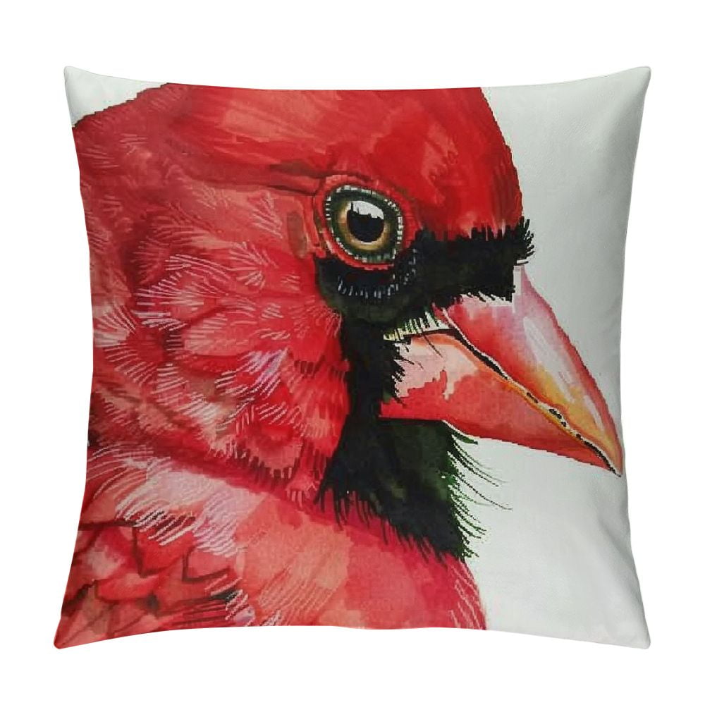 Qinduosi Throw Pillow Covers Oil Painting Lovely Cardinal Bird with ...