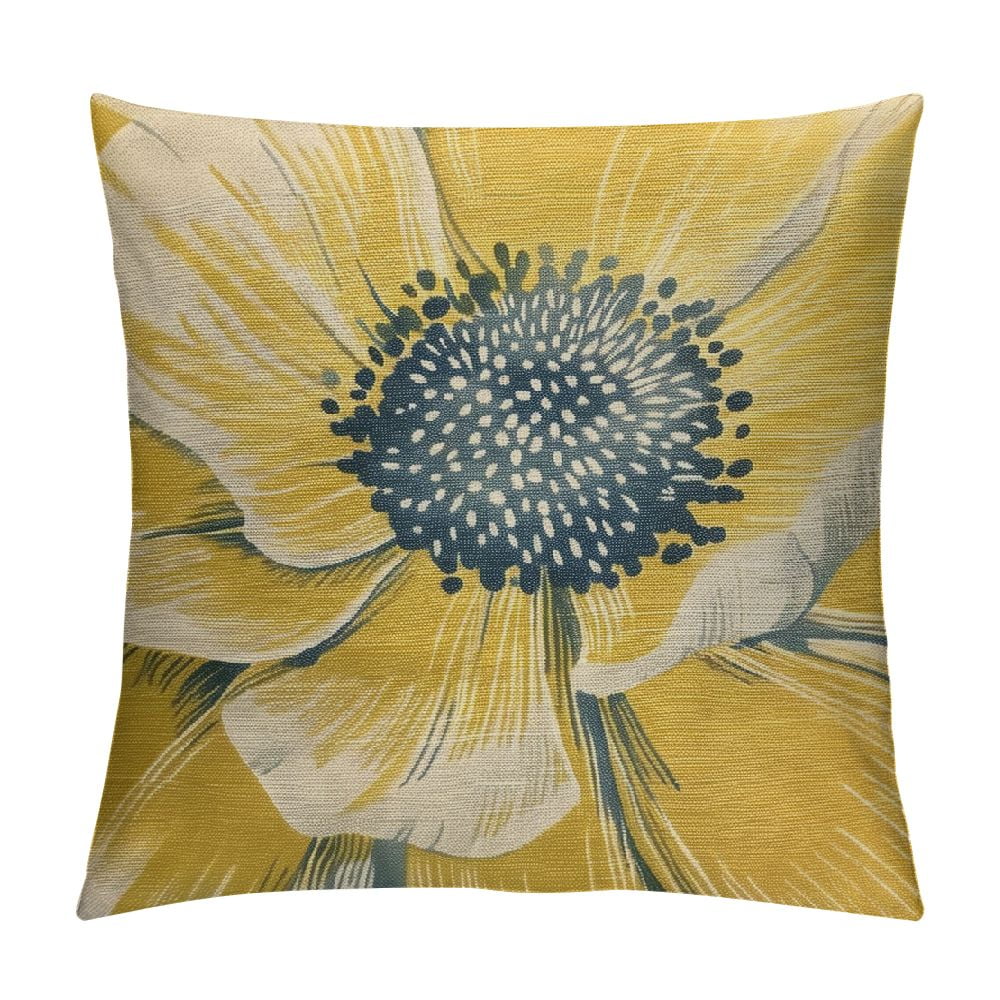 Qinduosi Yellow Daisy Flower Pillow Covers of Spring Summer Floral ...