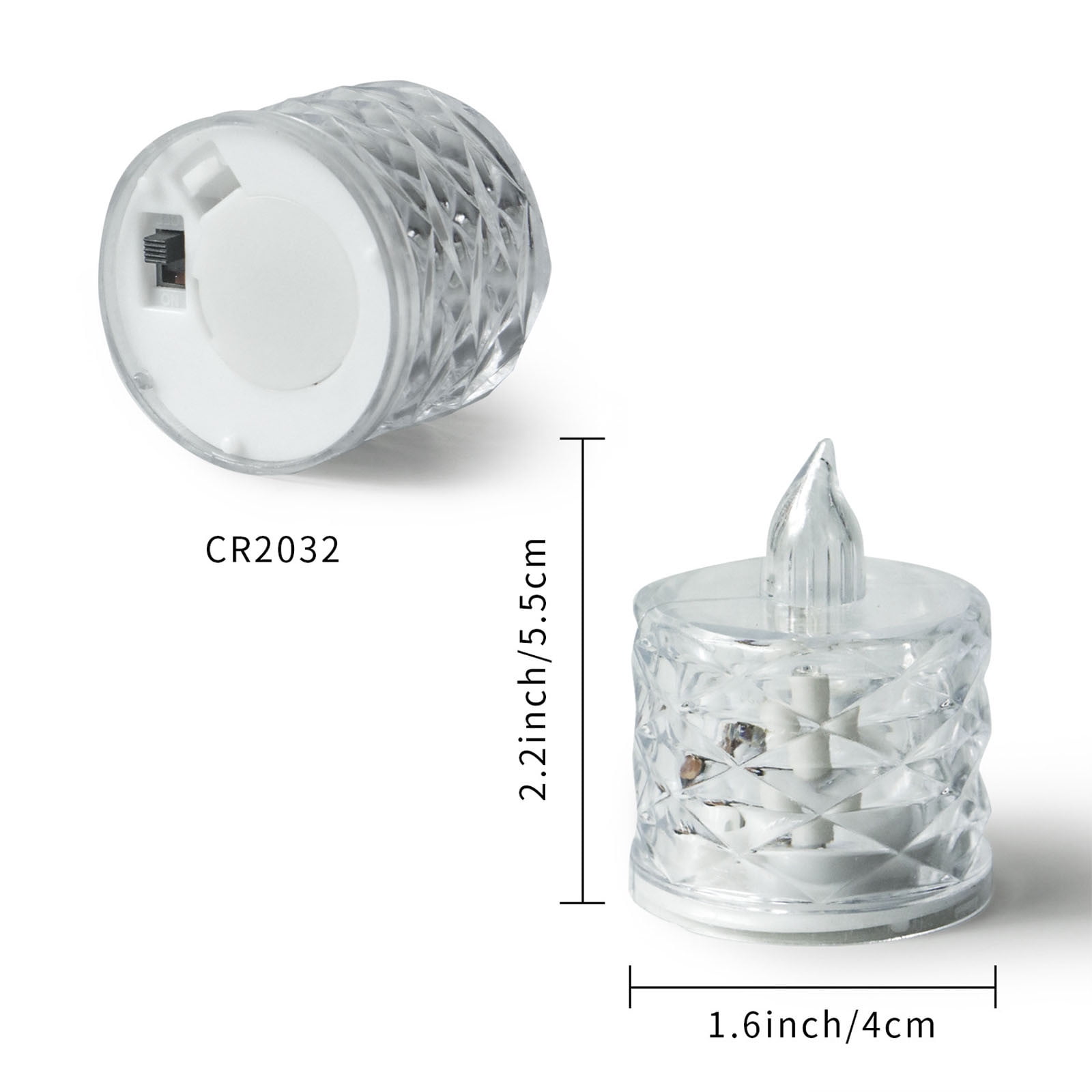 Isvgxsz 12 Pack LED Crystal Candle Light Table Centrepiece Flameless ...