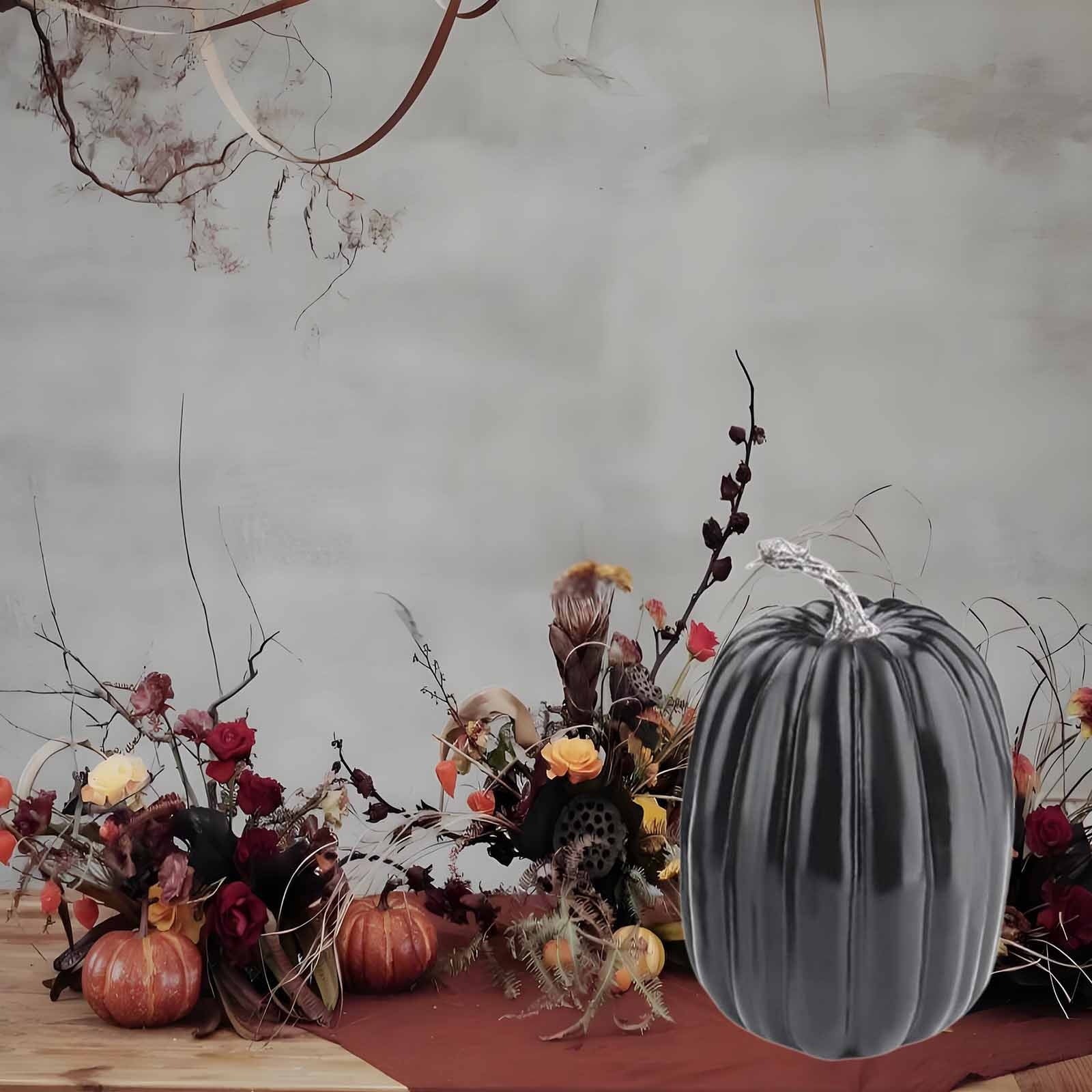 Isvgxsz 6 Inch Large Artificial Pumpkins, Big Orange Pumpkins Faux Foam ...