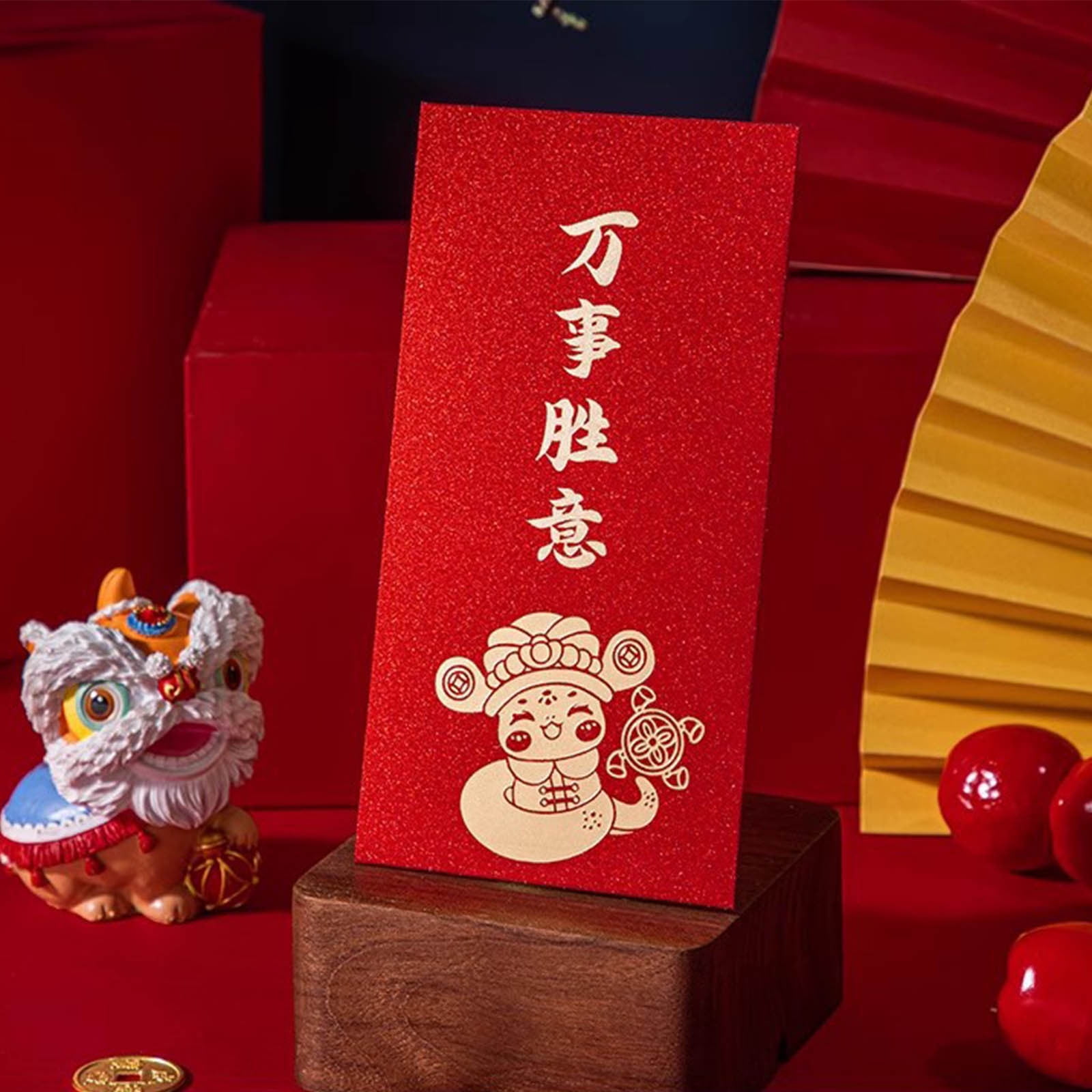 Qinghuai 6 Pcs 6 Designs Year of the Snake Chinese New Year Red ...