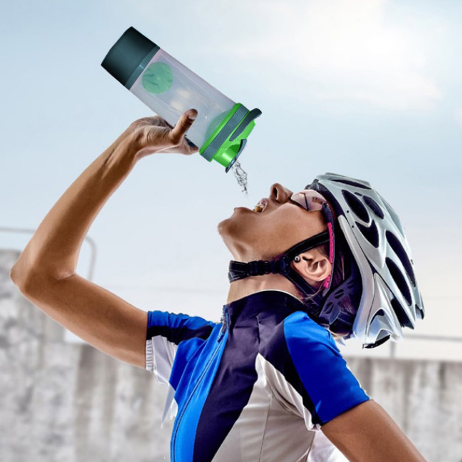 Isvgxsz 700ml Double-layer Shaker Bottle,Leak Proof Sports Shaker Cups ...