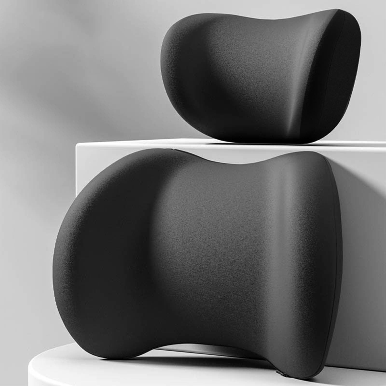 Qinghuai Car Headrest & Lumbar Support Cushion Set, Ergonomic Car Seat ...